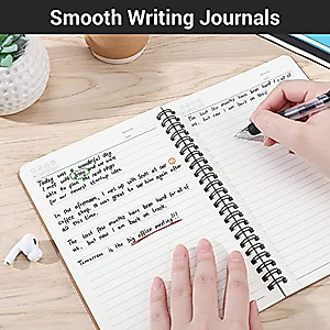 EUSOAR Hardcover College Ruled Spiral Notebooks, A5 3Packs 5.5"x8.3" 120 Pages Lined Travel Writing Subject Notebooks Journal, Memo Notepad Sketchbook, School Office Business Diary Spiral Book Journal