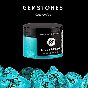 MEYSPRING Turquoise Blue Mica Powder - 50g - Epoxy Resin Color Pigment - Teal Mica Powder for Resin Ocean Art, River Tables, Woodworking - Cosmetic Grade