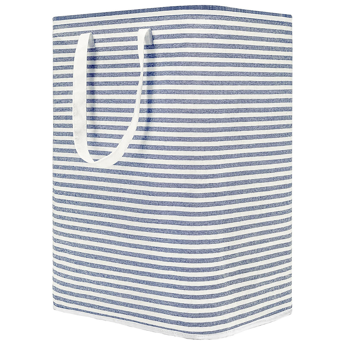 DOKEHOM 80L Freestanding Laundry Hamper with Handle, Collapsible Large Cotton Storage Basket for Clothes (Blue)