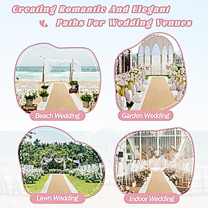 FUYITE Burlap Aisle Runner for Wedding Ceremony, 36" x 20ft Natural Burlap Wedding Aisle Runner with Lace, Jute Vintage Seamless Rustic Charm Wedding Runner Aisle Outdoor