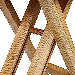 AllAboutEmbroideryUA Folding Oak Stool Beige Natural Organic Wooden seat Side Table Porable Compact Chair Kitchen Furniture Handmade Hight 17.7 inches (45 cm) (Oak Beige)