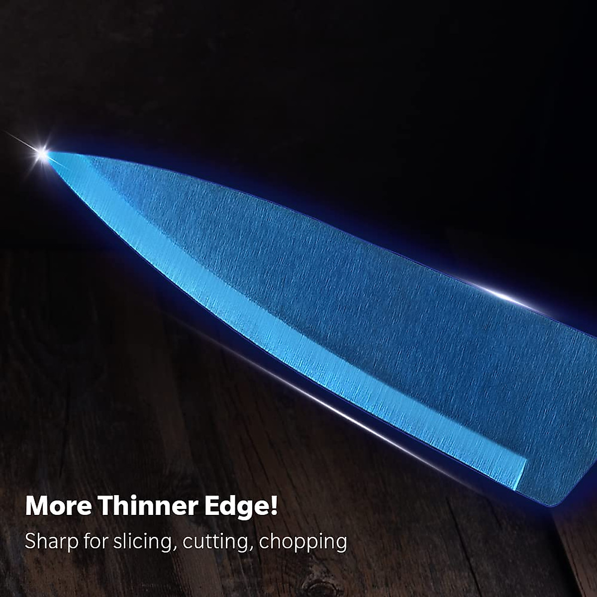 7 piece Kitchen Knife Sets Dishwasher Safe, Knife Block Stainless Steel with Knives, Professional Knife Set for Kitchen with Sharpener