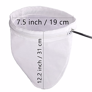 WMKGG Ultra Fine Reusable Filter Bags with Stainless Steel Handle for Nut Milk, Coffee, Milk, Butter, Juices and Fresh Cheese