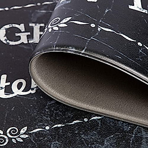 YXSS Anti Fatigue Kitchen Mat, Thick Cushioned Kitchen Rug Set, Waterproof Non Slip Kitchen Floor Mat, Comfort Standing Mats for Home, Office, Laundry Black (17”x28” +17”x47”)