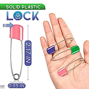 142Pcs Baby Safety Pins Heavy Duty - Stainless Steel Cloth Diaper Pins Heavy Duty Safety Pin Diaper Safety Pins for Clothes Decorative Diaper Pins - Plastic Head Clothing Safety Pins Bulk Safety Pins