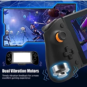 ECHZOVE Switch Controller Grip, Ergonomic Switch Wireless Controller with Six-Axis Gyroscope for Gravity Induction, Twin Motor Vibration, Power-Charging Input Port(NOT for Switch OLED)