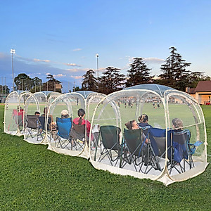 EighteenTek Pod All Weather Sports Tent with Sealed Floor Instant Tent Shelter Outdoor Bubble Rain Tent Camping Sun Shelter Pop Up Clear, Patent Pending for Sports Events Camping Fishing Cheering