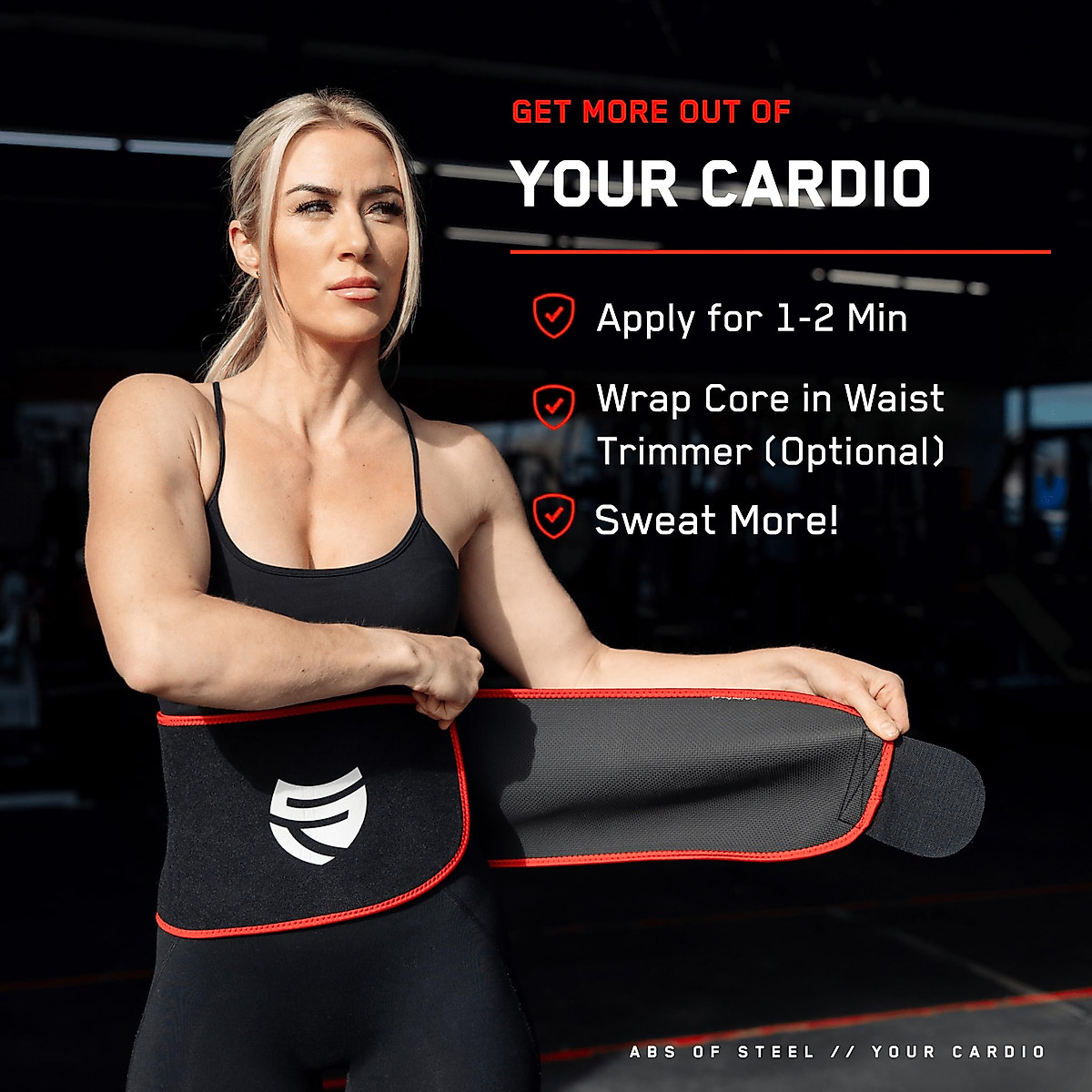 SteelFit Abs of Steel | Maximum Definition Skin Firming Lotion | 30-45 Days of Supply | Skin Tightening Cream for Sculpting Abs | L-Carnitine Supplement | Pre & Post Workout for Men & Women