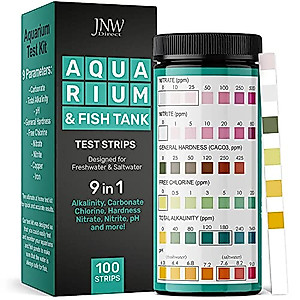 JNW Direct Aquarium Test Strips - 9-in-1 Aquarium Test Kit with eBook - Aquarium Water Test Kit with Quick and Accurate Fish Tank Test Strips - 100 Test Strips