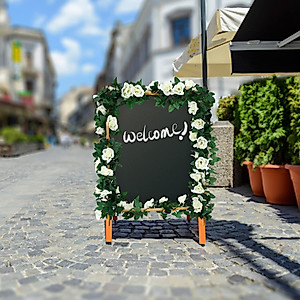 Flower Vines Rose Garland Silk Flowers White Flower Garland Faux Flowers Decor Indoor Fake Vines With Fake Flowers Artificial Flowers Outdoor Home Wedding Party Garden Wall Decoration(4 Pack /30.4 Ft)