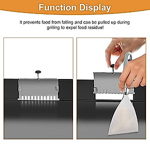 Petrirufun Universal Rear Grease Gate, Stainless Steel Food Mesh Screen for Blackstone, for Flame King Flat Top Griddle and Other Grill, Grill Accessories Block Food from Falling Into Grease Trap