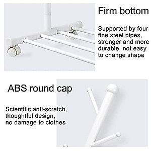 ZBYL Clothing Rack Garment Rack with Wheels, Free Standing Clothes Closet Rack with Bottom Rack, Portable Organizer Metal Standard Rod for Hanging Clothes, 55×170cm