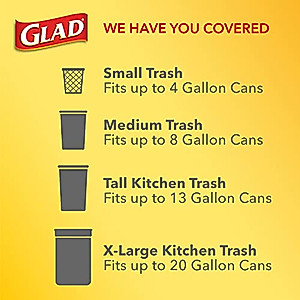 Glad ForceFlex Tall Kitchen Drawstring Trash Bags, 13 Gallon Trash Bag, Gain Lavender with Febreze Freshness, 110 Count