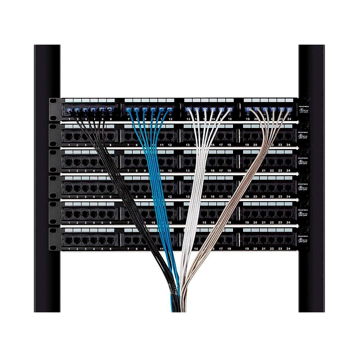 Monoprice Cat6A 25ft White 10-Pk Patch Cable UTP 30AWG 10G Pure Bare Copper Snagless RJ45 SlimRun Series Ethernet Cable