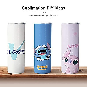ZREGGUR Sublimation Tumblers bulk 20 oz 1Pack Stainless Steel Double Wall Insulated Straight Sublimation Tumbler Cups Blank White with Lid and straw, Individually Box,brush,Heat Transfer