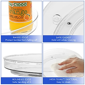 URALFA 2-Pack Lazy Susan Cabinet Organizer, Plastic Rotating Round Lazy Susan Turntable for Pantry, Countertop, Table, Fridge, 10.5 Inch