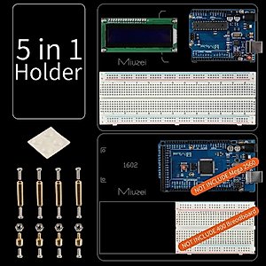 Miuzei Starter Kit Compatible with Arduino Projects, Circuit BreadBorad, LCD1602 Module, Breadboard, Jumper Wires, Servo, Sensors, LEDs, Detailed Tutorial MA05