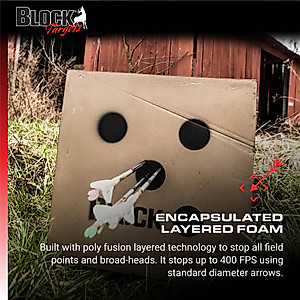 Field Logic Block 6-Sided Arrow Archery Target with Polyfusion Technology, Black, 18 x 18 x 16 (B56700)