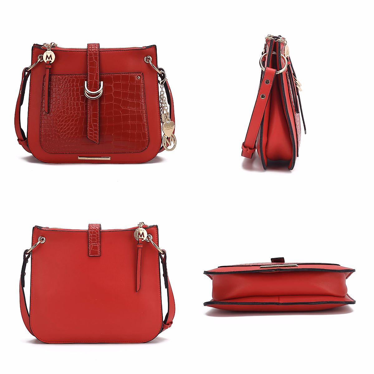 MKF Collection Women's Crossbody Bag, Vegan Leather Crossover Bag, Small Shoulder Bag Handbag by Mia K