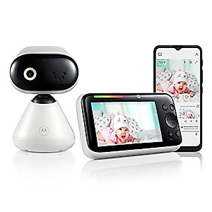 Motorola Baby Monitor PIP1500 Connect - 5" WiFi Video Baby Monitor with Camera, Wall Mount, HD 1080p - Smart Phone Nursery App, 1000ft Range, 2-Way Audio, Digital Pan-Tilt-Zoom, Room Temp, Lullabies