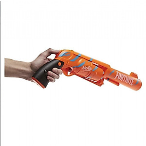 Nerf Fortnite 6-SH Blaster-Camo Pulse Wrap, Hammer Action Priming, Drum, 6 Elite Darts