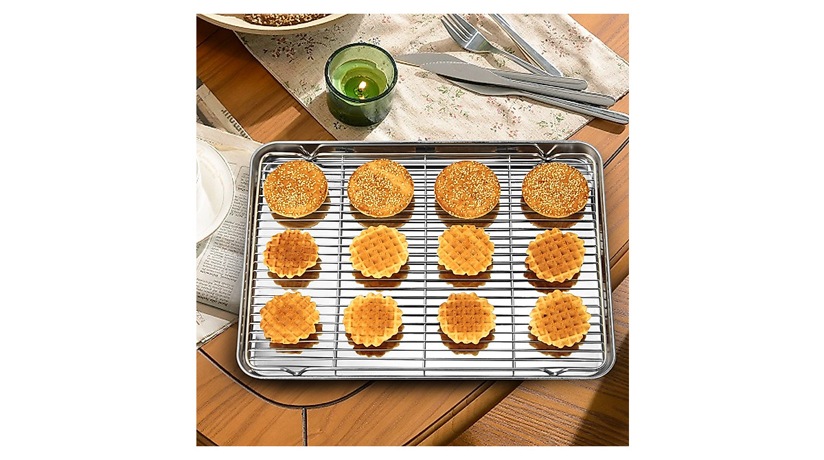 Premium Stainless Steel Baking Sheets & Rack Set