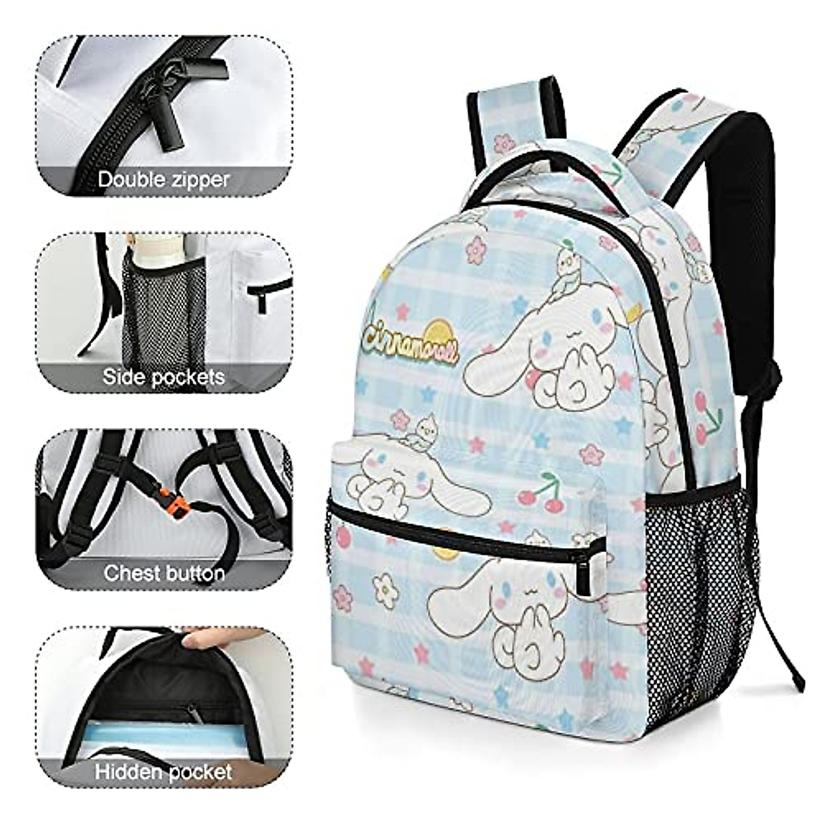 IFMAXCOX Cinn-amo-roll backpack knapsack withe side pokect large suitable for ​hiking camping picnic