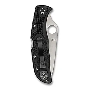 Spyderco Endela Lightweight Knife with Flat Ground Steel Blade and Tunnel to Towers Black FRN Handle - CombinationEdge - C243FPSBKBL