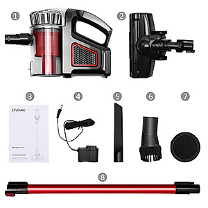 EFUSVAC Cordless Vacuum Cleaner, 35min Runtime, 4-in-1 Rechargeable Vacuum Cordless with 2200mAh Battery, Powerful Handheld Vacuum for Hard Floor Carpet Pet Hair Home