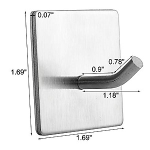 Tysun 6 Pack Self Adhesive Hooks Heavy Duty for Kitchen Bathroom Stick on Hooks for Hanging Towel Hangers Coat Hooks for Bathroom Door Adhesive