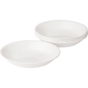 Corelle Livingware Glass Pasta Bowls, Winter Frost White, Set of 6