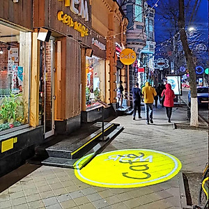 COLIFINE 35W LED Logo GOBO Projector Ip67 Waterproof DJ Effect Light Including Free Custom Glass GOBO to Project Image for Hotel Company Store Wedding Advertising Indoor and Outdoor Use (35W)