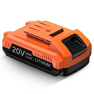 DINSHARE 20V 2.0Ah Battery Fast 2000mAh Lithium-ion Battery Packs for Cordless Tools, Long Life Li-ion Battery Leaf Blower (JC-7001) and Mini Chainsaw (JC-6001), Support Fast Charging