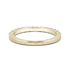 14K Yellow Gold Moissanite by Charles & Colvard 2mm Round Wedding Band-size 7 0.45cttw DEW by Charles & Colvard