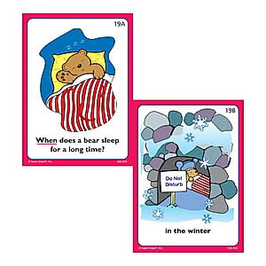 Super Duper Publications | Ask and Answer When Questions Fun Deck | Communication and Language Processing Skills Flash Cards | Educational Learning Materials for Children