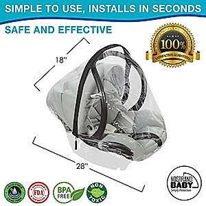 Universal Baby Car Seat Rain Cover, fits Stroller, Easy Access Zipper, Protect Child Travel