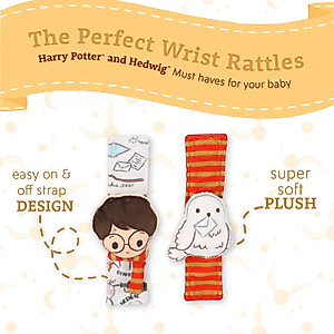 KIDS PREFERRED Harry Potter Hedwig Baby Infant Wrist Rattles with Hedwig Plush Rattle - Soft Baby Wrist Rattles Encourage Leaning Development Newborn to 12 Months Boys and Girls