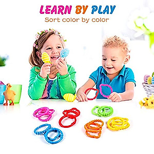 HAHA Baby Link-to-Go Connecting Rings Toy Hanging Stroller Car Seat Crib Playmat Attach Toys Infant Newborn Boy Girl Clip On Early Education Learning Travel Accessory Set