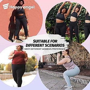 Happy.angel Plus Size Leggings with Pockets for Women, High Waisted Black Yoga Workout Leggings 3X 4X