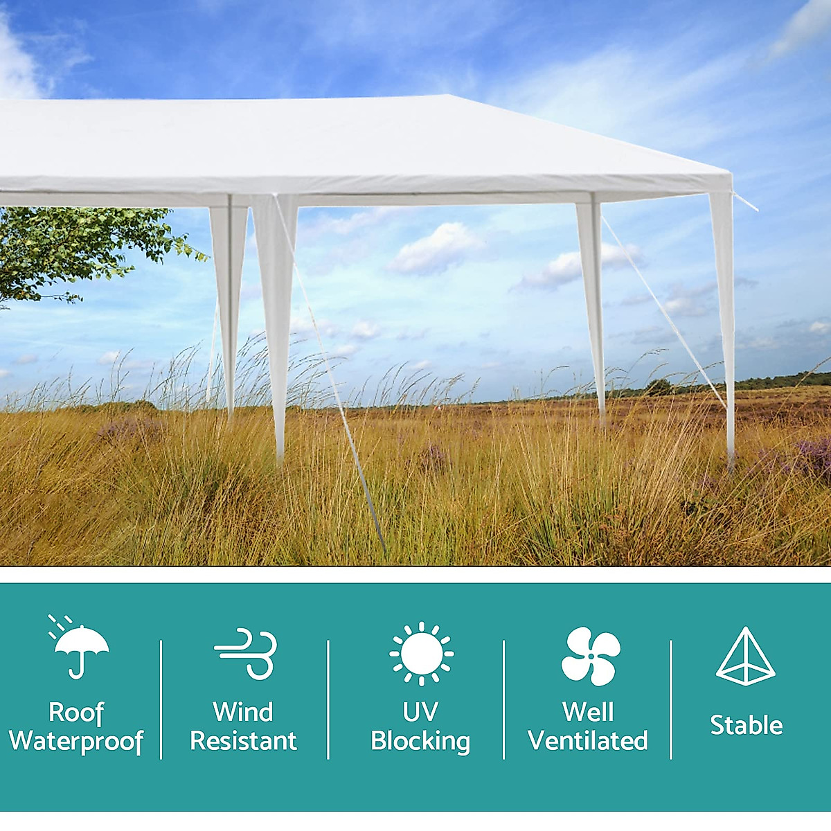 BELANITAS 10x30 Tents for Parties,Heavy Duty Party Tents with 7 Windows Sidewalls, Outdoor Tents with Iron Tube,Wedding Tent for Love,Event Tent for Home,Garden, White