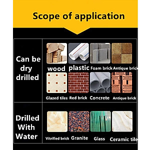 MOOKEENONE 6Pcs* Drill Bits, Tipped Ceramic Tile Cutter with 1/4" Hex Shank Triangle Hole Drill for Concrete Wall Glass