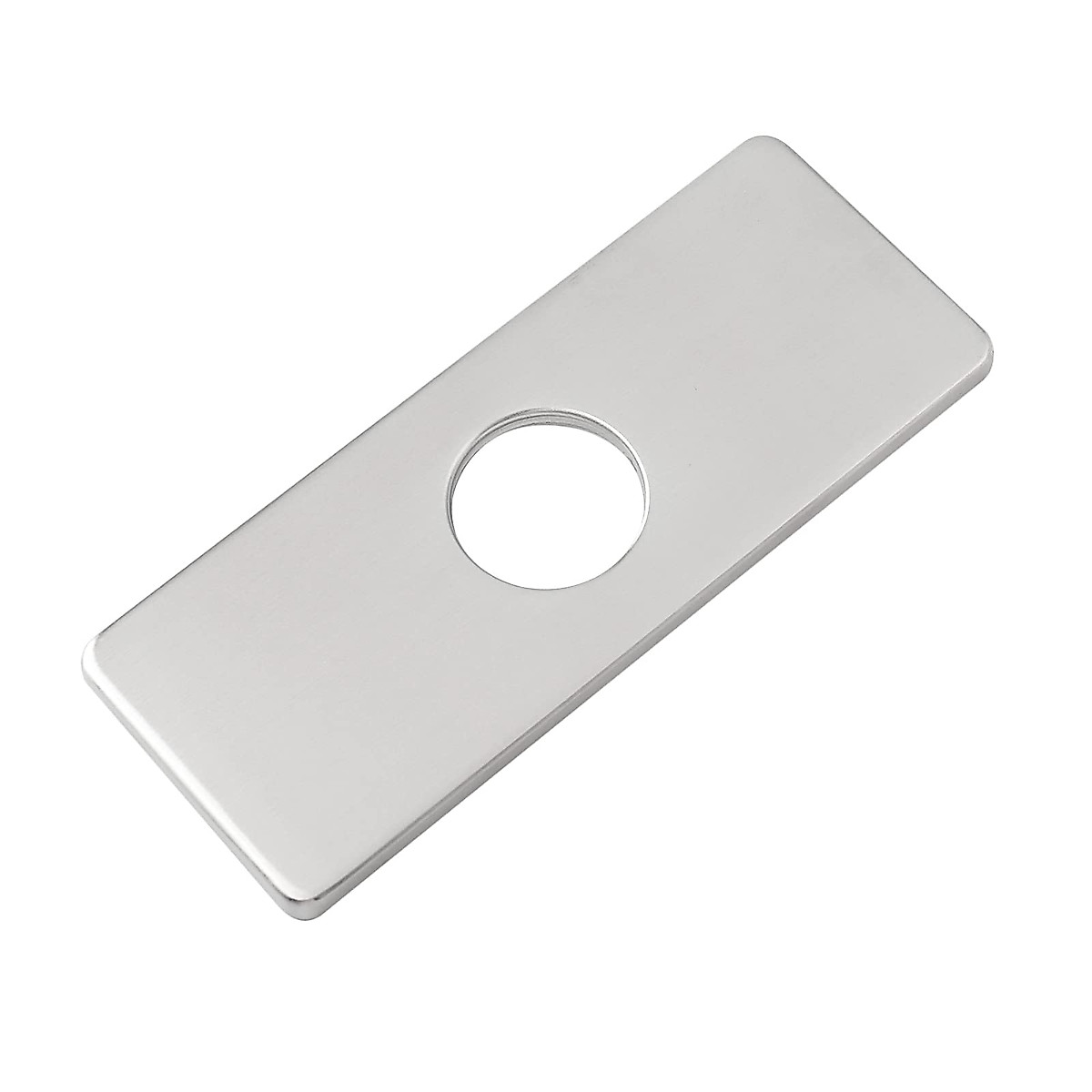 ESFORT 6” Hole Cover Deck Plate Escutcheon for 1 or 3 Hole Bathroom Sink Faucet, Stainless Steel Rectangle