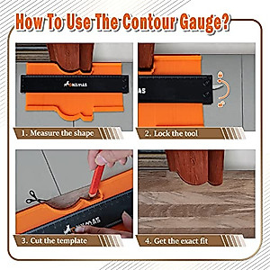 Contour Gauge Profile Tool 10inch, Men Gifts for Dad Boyfriend Husband, Shape Duplicator Flooring Tools for Woodworking-DIY Carpenter, Anniversary Birthday Gift Ideas for Him Grandpa,Cool Gadgets