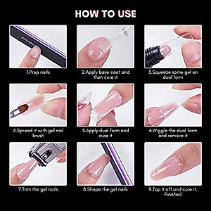 Makartt Nail Dual Forms for Poly Nail Gel 72PCS Square Coffin Clear Nail Molds for Solid Gel Builder Extension Hard Gel for Nails Full Cover Fake Nails Acrylic Nail Forms With Scale Nail Art Supplies