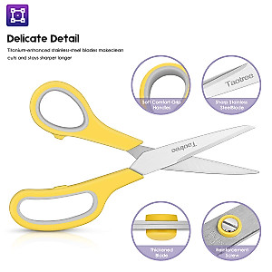 Scissors Bulk 20-Pack, Taotree 8" Multipurpose Scissors, Soft Comfort-Grip Handles Stainless Steel Sharp Shears for School Office Home, High/Middle School Classroom Scissors, Sewing DIY Craft Supplies