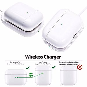 Airpods Pro Charger, Wireless Charger for AirPods 3rd/AirPods Pro 2nd/Airpods Pro/Airpods, Fast Wireless Charging Station for Apple Earbuds Earpods, Wireless Charger Pad for Airpods Earphone White