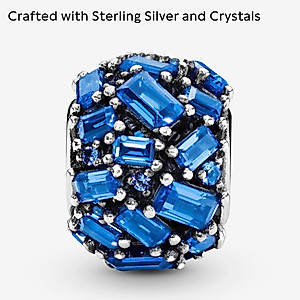 Pandora Jewelry Blue Ice Cube Crystal Charm in Sterling Silver