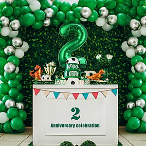 40 Inch Dark Green Number 4 Dinosaur Balloon, Aluminum Foil Large Number Balloon Green Balloon Cute Dinosaur Balloon for Birthday Party Anniversary Celebration Decoration