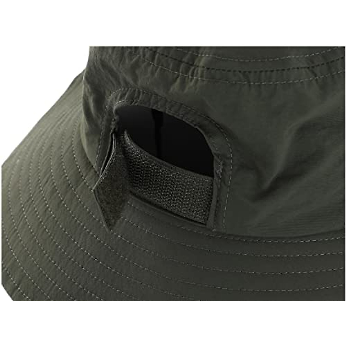 Connectyle Lightweight Cool Mesh Ponytail Bucket Sun Hat for Women UPF 50+ Summer UV Hat Army Green