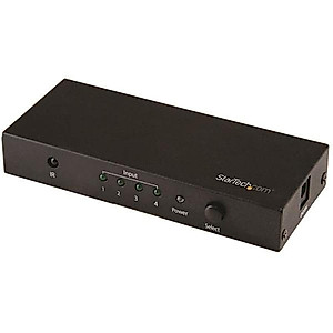 StarTech.com HDMI 2.0 Switch - 4 Port - 4K 60Hz - HDMI Automatic Video Switch Box - Multi Port Hub w/ 1 In 4 Out Functionality (VS421HD20)